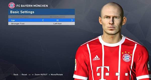 دانلود فیس ارین روبن Arjen Robben face برای PES2017 | مودینگ وی