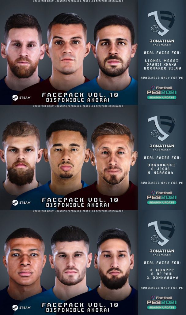 دانلود فیس پک Jonathan V10 برای PES 2021 فصل 2022 | مودینگ وی