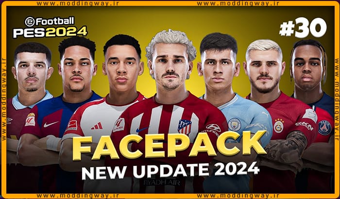 فیس پک New Facepack V30 Season 2023/24 برای PES 2021 | مودینگ وی