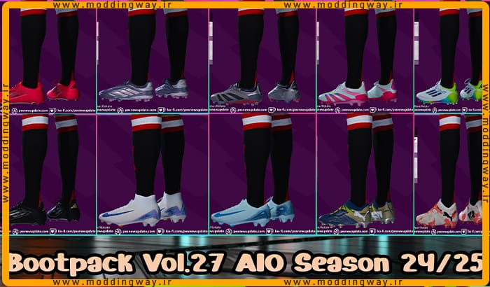 پک کفش New Bootpack V27 Season 24-25 برای PES 2021 | مودینگ وی
