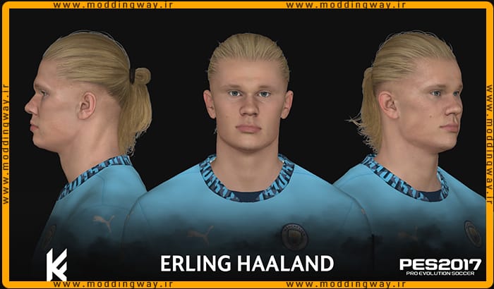 فیس Erling Haaland 2024 برای PES 2017 - آپدیت 23 شهریور 1403 | مودینگ وی