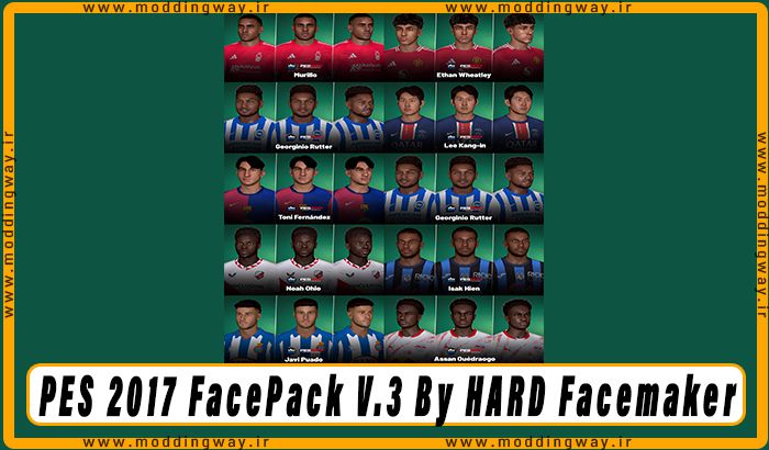 فیس پک FacePack V.3 برای PES 2017 | مودینگ وی