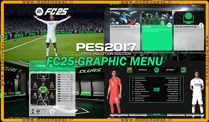منو گرافیکی EA FC 2025 برای PES 2017 | مودینگ وی