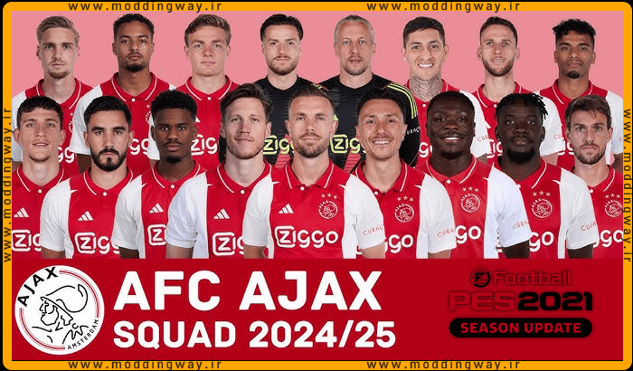 فیس پک AFC Ajax 24-25 برای PES 2021 | مودینگ وی