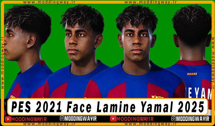 فیس Lamine Yamal 2025 برای PES 2021 - آپدیت 3 اسفند 1403 | مودینگ وی
