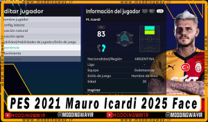 فیس Mauro Icardi برای PES 2021 - آپدیت 12 اسفند 1403 | مودینگ وی