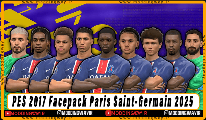 فیس پک Paris Saint-Germain 2025 برای PES 2017 | مودینگ وی